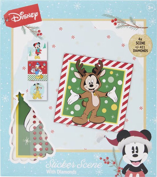 Diamond Stickers - Kerst Mickey Mouse - Sticker scene | bol
