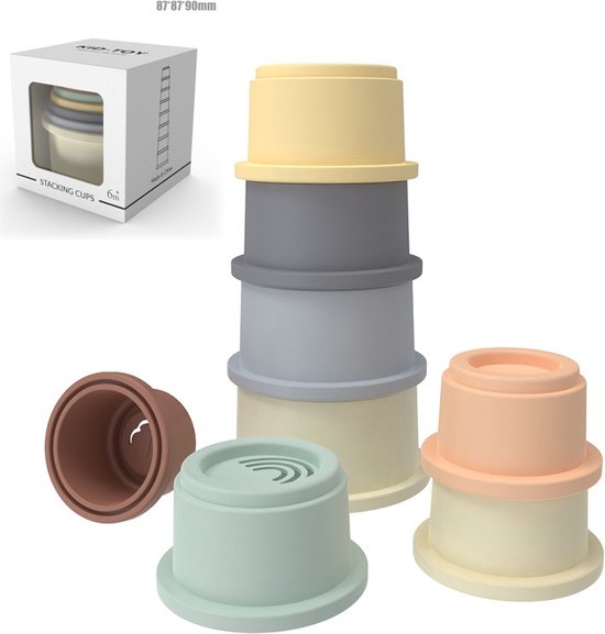 Mini Tudou - Tour à empiler - Silicone - Set de 8 - Figurines ...