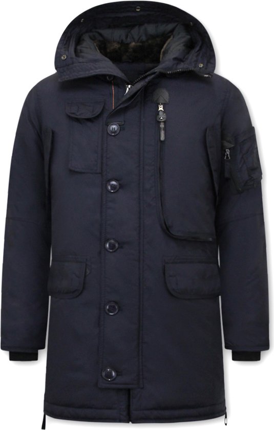 Lange Parka Heren met Capuchon - 1773 - Blauw | bol.com