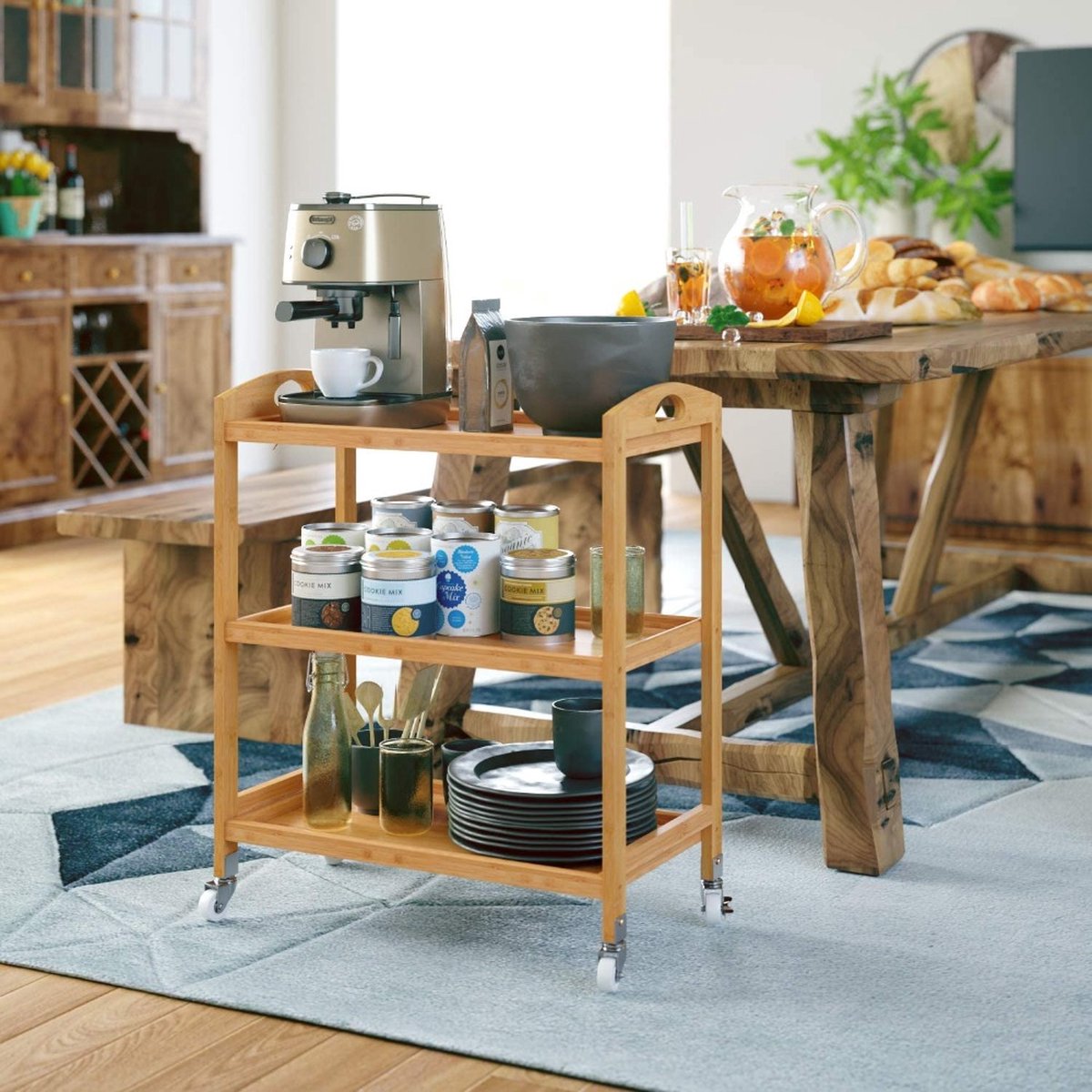 Keukentrolley-Huishouden Keuken Trolley Opslag Trolley 3 Tier Serveren ...