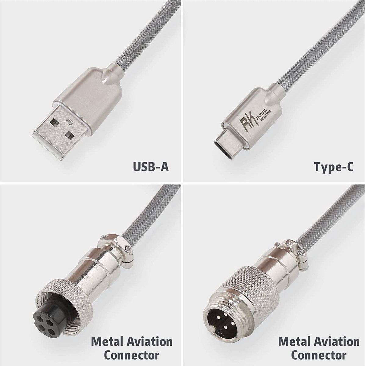 Câble spiralé Royal Kludge - Câble USB-C - Câble clavier mécanique - 1 ...