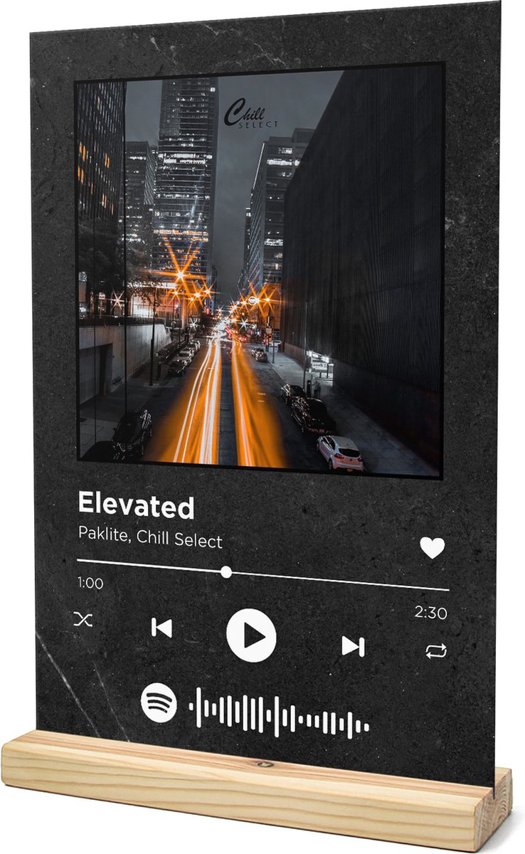 Songr Spotify Plaat - Elevated - Paklite, Chill Select - 20x30 - Zwart - Dibond... | bol.com