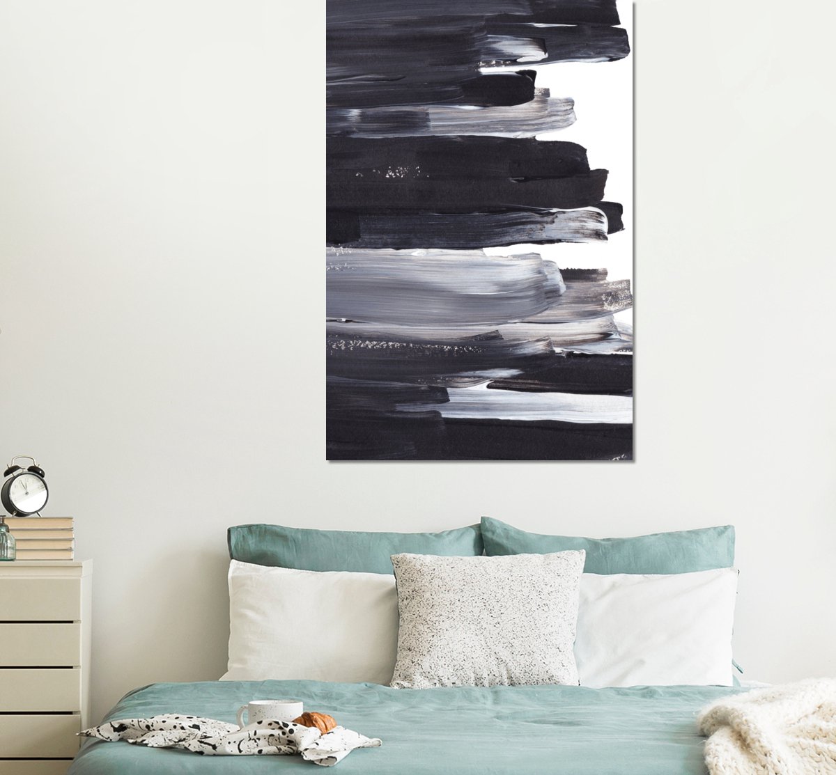 Wanddecoratie Metaal - Aluminium Schilderij Industrieel - Verf - Zwart ...