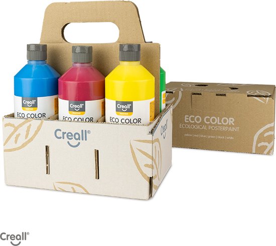 Plakkaatverf Ecocolor 6 kleuren 500 ml | bol.com