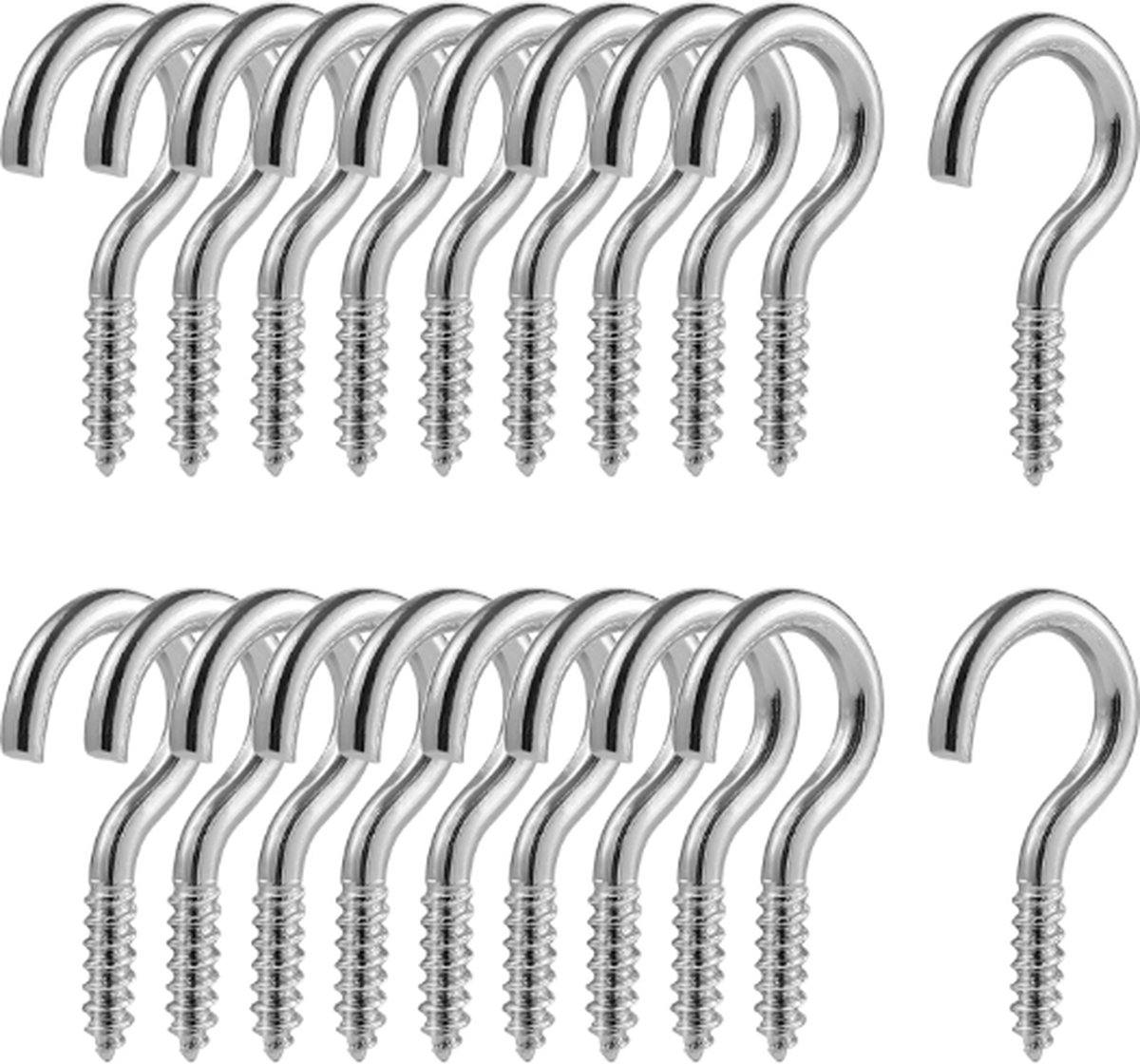 FSW-Products - 20 Stuks - Schroefhaken - Schroef haak - RVS - 30mm ...