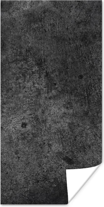 Poster Beton - Structuur - Retro - Zwart - Grijs - Rustiek - 60x120 cm ...