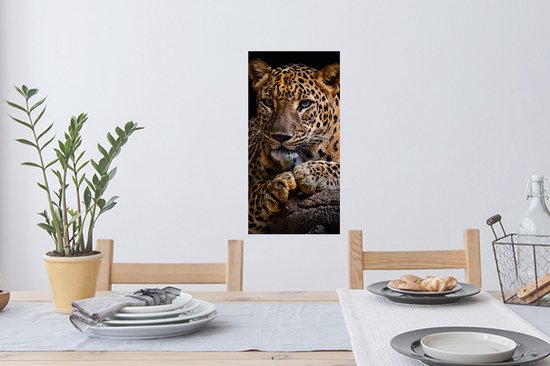 Muurstickers - Sticker Folie - Wilde dieren - Panter - Portret - Zwart - Dieren -... | bol