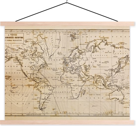 Schoolplaat - Historische Wereldkaart - Vintage - Posterhanger - Textielposter - 60x45 cm | bol.com