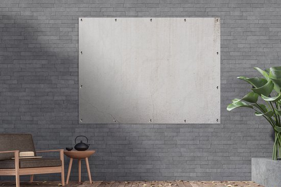 Muurdecoratie buiten Beton - Muur - Wit - 160x120 cm - Tuindoek ...