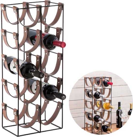 Cheqo® Wijnrek - Wijnfleshouder - Flessenrek - Flessenhouder voor 10 ...