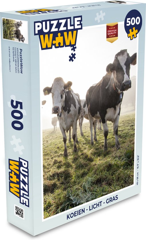 Puzzel Koeien - Licht - Gras - Dieren - Legpuzzel - Puzzel 500 stukjes ...