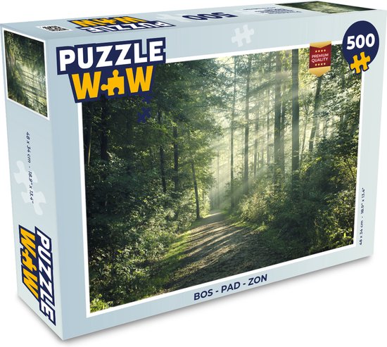 Puzzel Bos - Pad - Zon - Bomen - Groen - Natuur - Legpuzzel - Puzzel ...