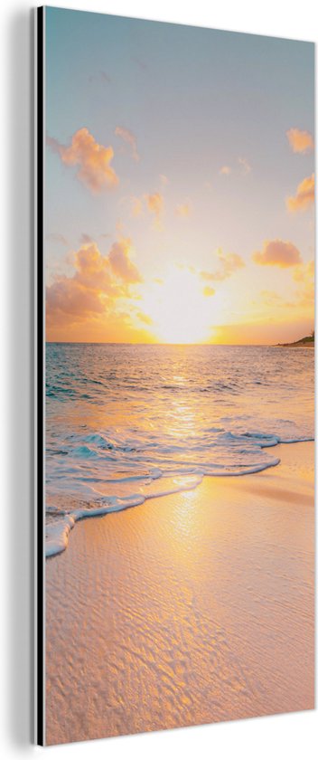 Wanddecoratie Metaal - Aluminium Schilderij Industrieel - Zonsondergang - Strand - Zee... | bol