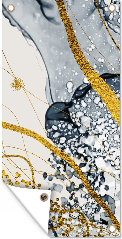 Schuttingposter Abstract - Goud - Natuur - Kunst - 100x200 cm ...