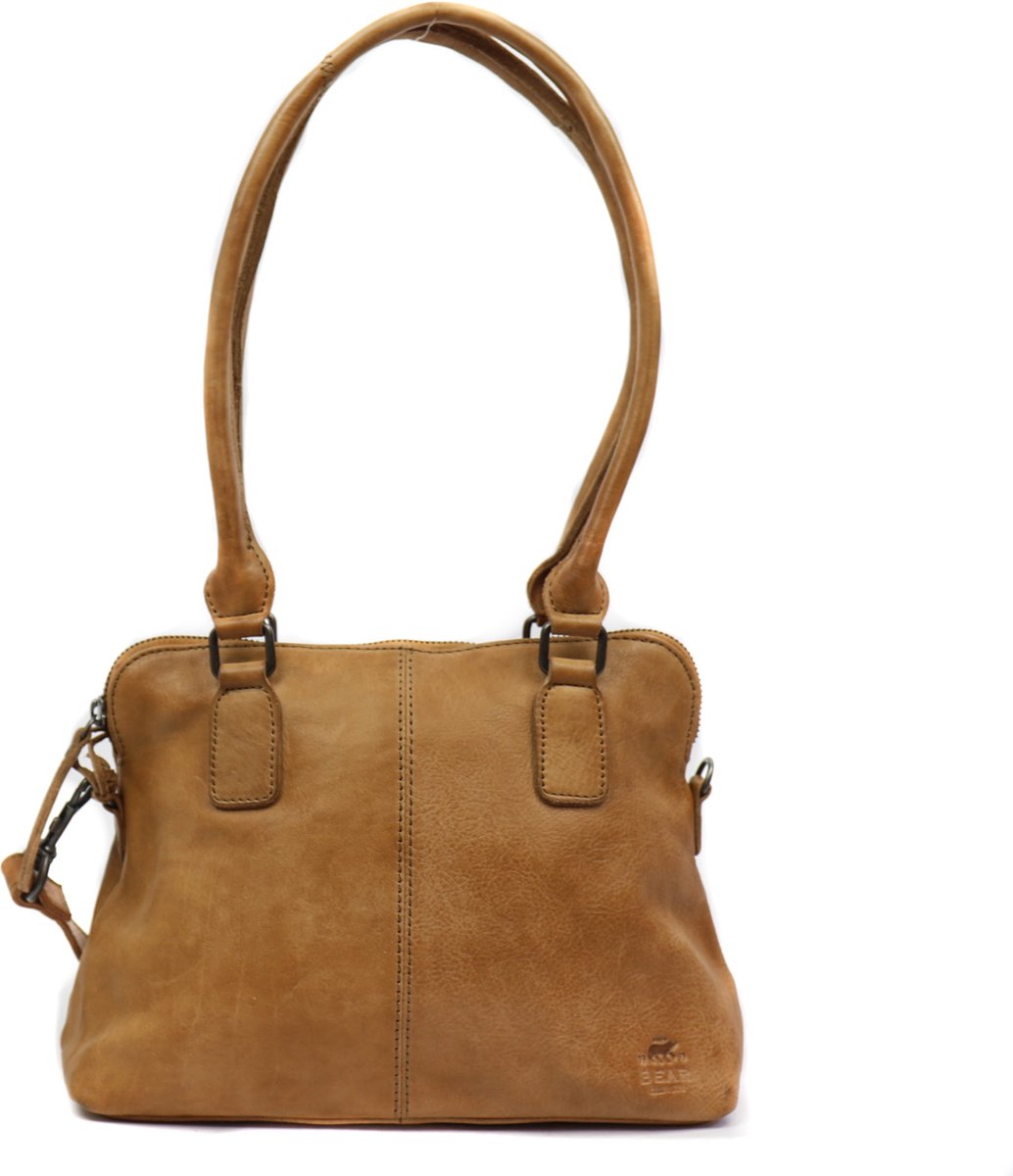 Bear Design Petra Leren Handtas / Schoudertas - Taupe | bol.com