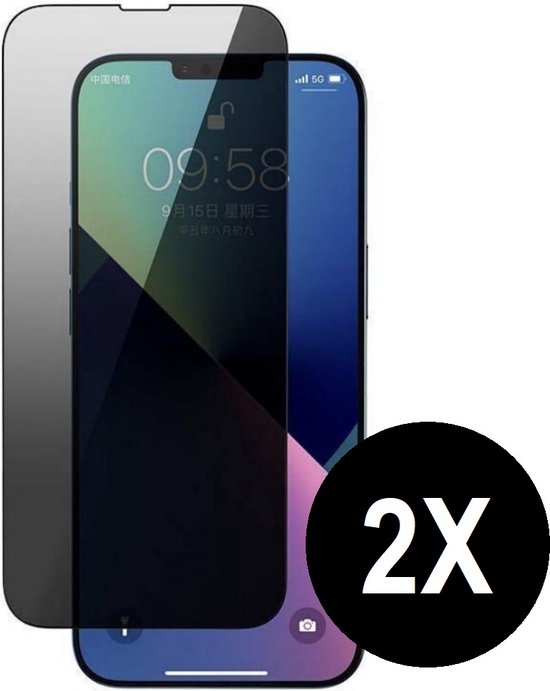 Screenz® - iPhone 13 Mini PRIVACY Screenprotector - Tempered glass ...