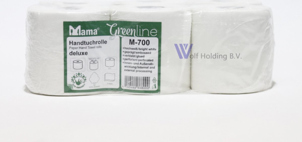 Poetspapier 2-laags 6 rollen - Poetsrol - Tork dispenser rol - Papieren ...