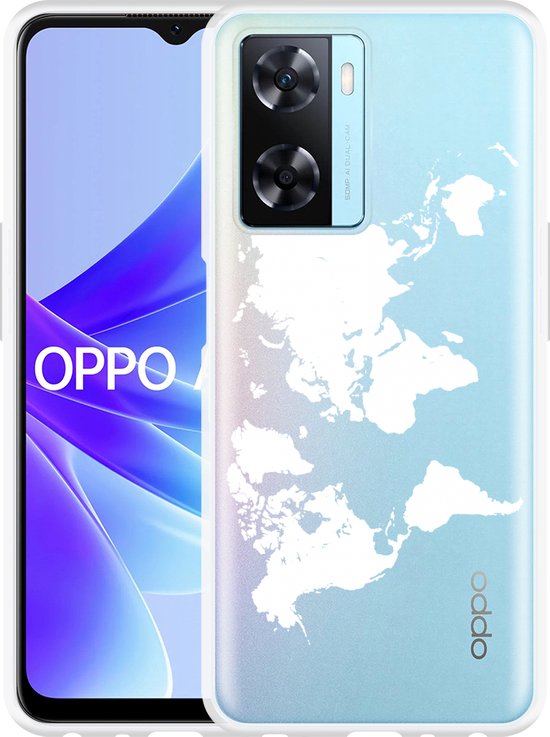 Oppo A57s Hoesje World Map - Designed by Cazy | bol.com