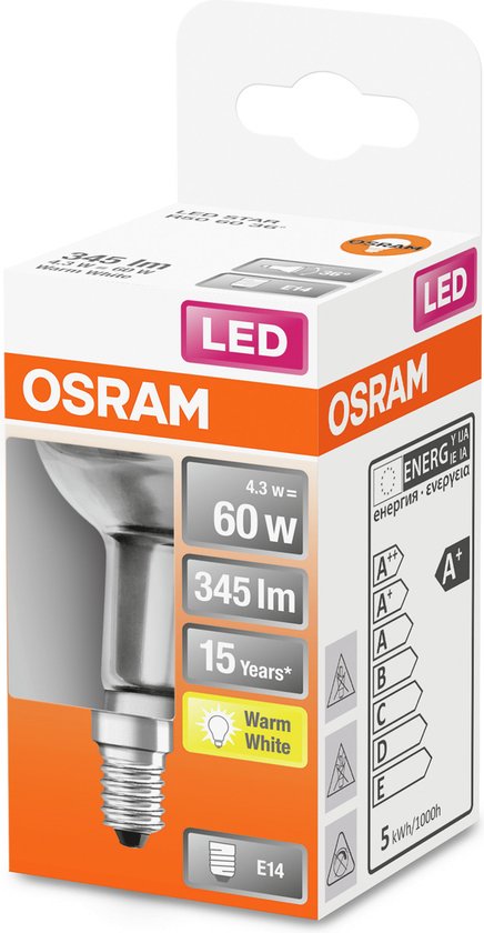 OSRAM 4058075126022 LED-lamp Energielabel F (A - G) E14 Reflector 4.3 W ...