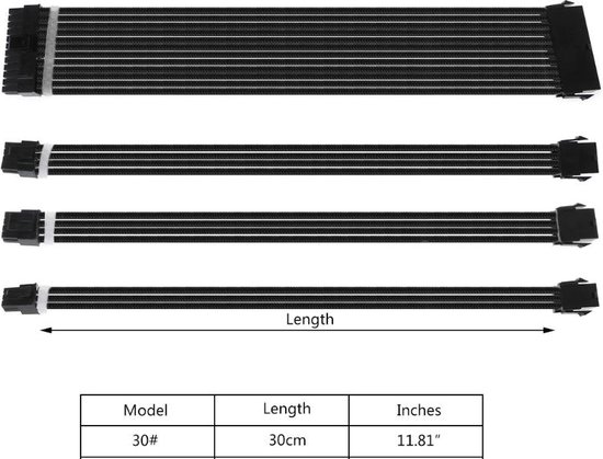 A-TX Basic Verlengkabel Pc Gpu Cpu Voeding Draad Computer Connectoren ...