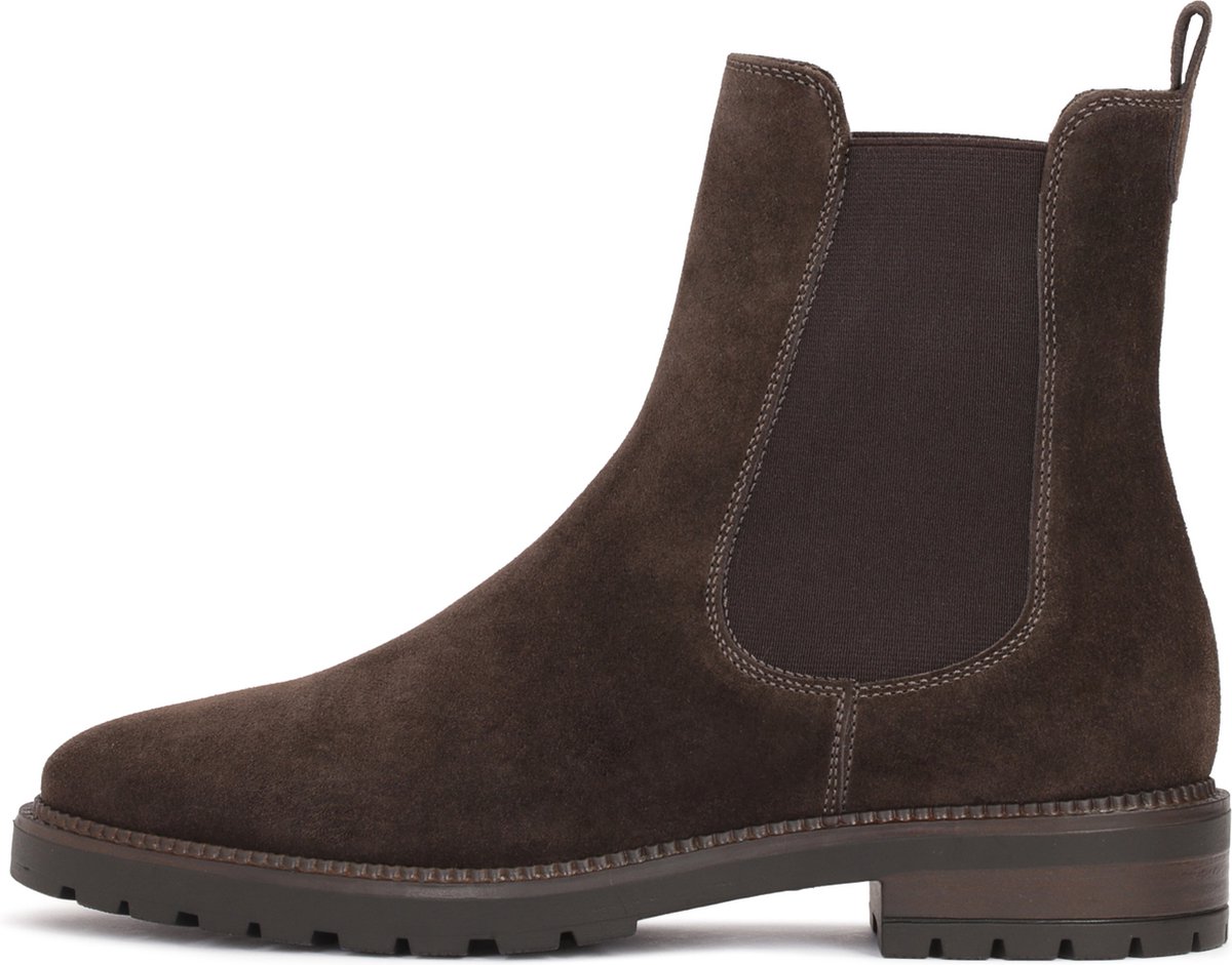 Donkerbruine casual chelsea boots voor dames, gemaakt van zacht suède | bol