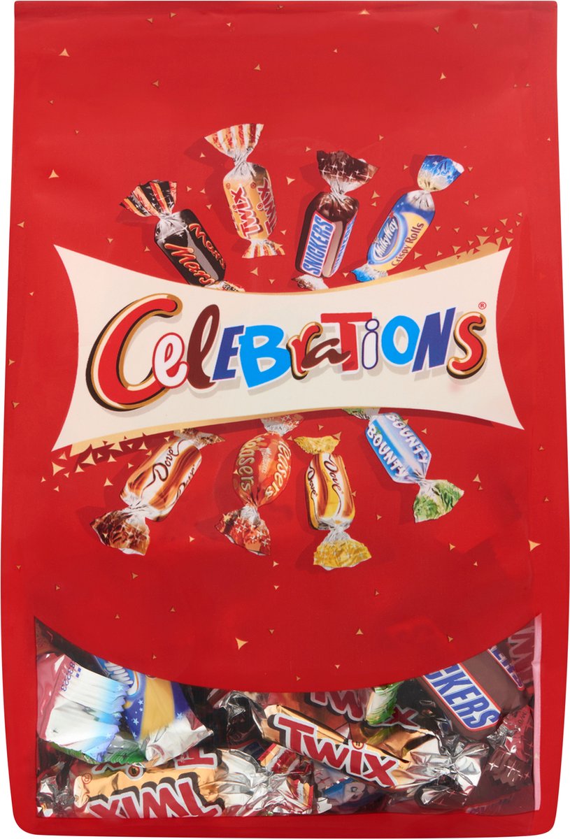 Celebrations chocolade mix verpakking 365 gram - mars - snickers - twix ...