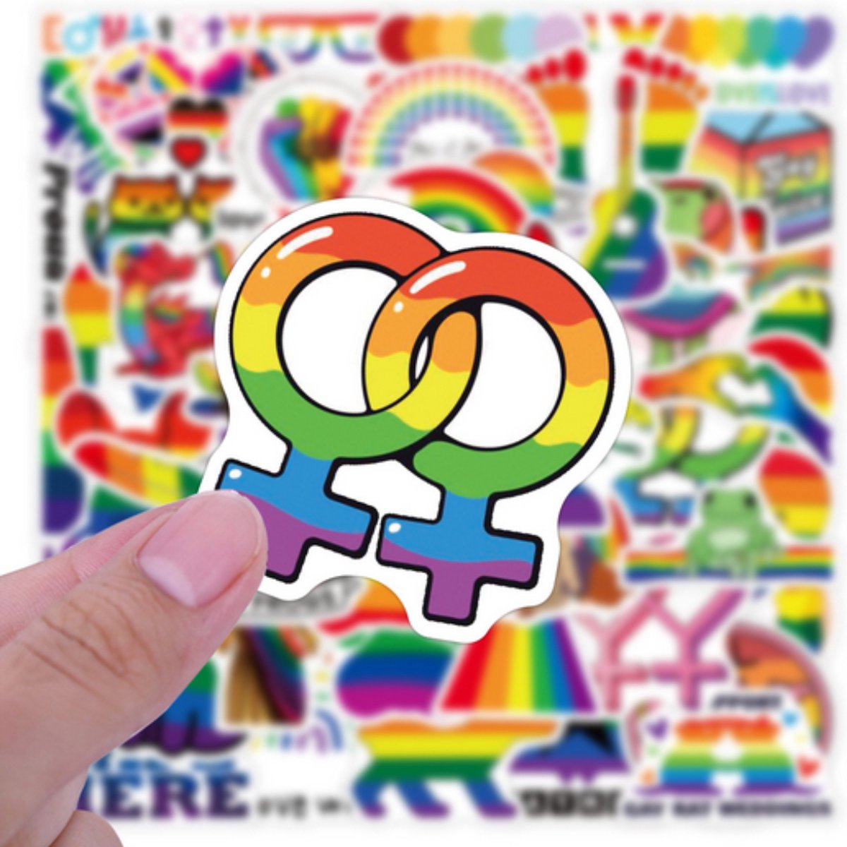 Winkrs - 50 regenboog Pride LHBTQI+ stickers - Stickers voor laptop, muur, koffer etc. | bol.com