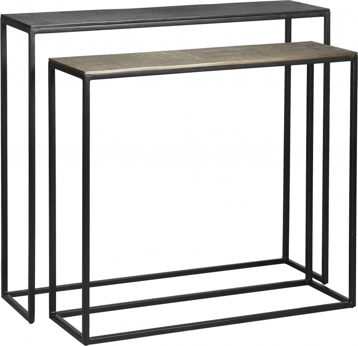 sidetable (set 2 stuks) Hedel - metaal - Zwart - 88 x 78 x 5 cm (BxHxD ...