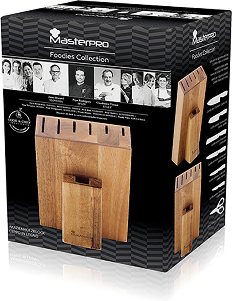 Masterpro - Messenblok - Antislip - Acaciahout | bol