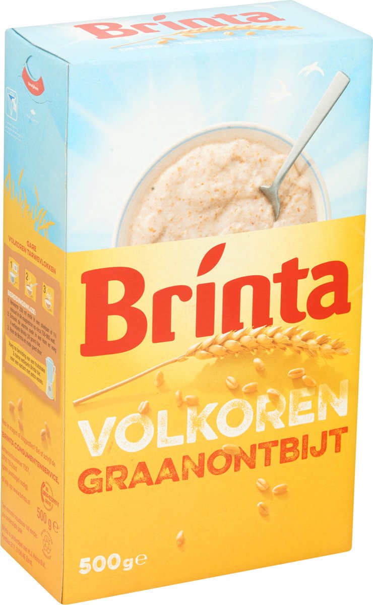 Brinta - Volkoren Graanontbijt Pap - 500 Gram - 20 Pakken ...