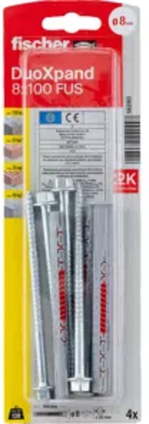 Fischer Constructieplug DuoXpand FUS met zeskantkop schroef | bol