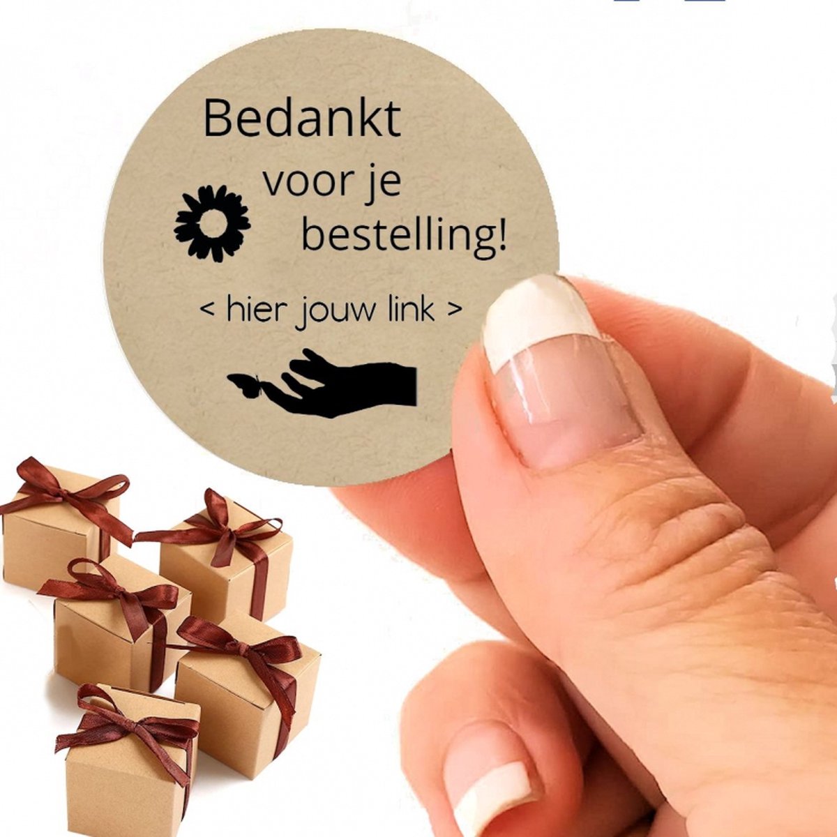Gepersonaliseerde kraft stickers bedankt bestelling Ø40mm - 48 stuks | Persoonlijke... | bol.com