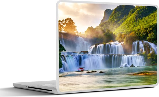 Laptop sticker - 10.1 inch - Waterval - Planten - Zon - Water - Natuur ...
