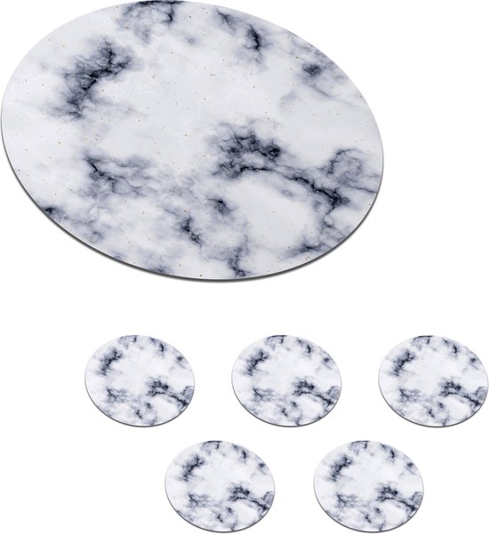 Onderzetters voor glazen - Rond - Marmer - Agaat geode - Steen - 10x10 ...