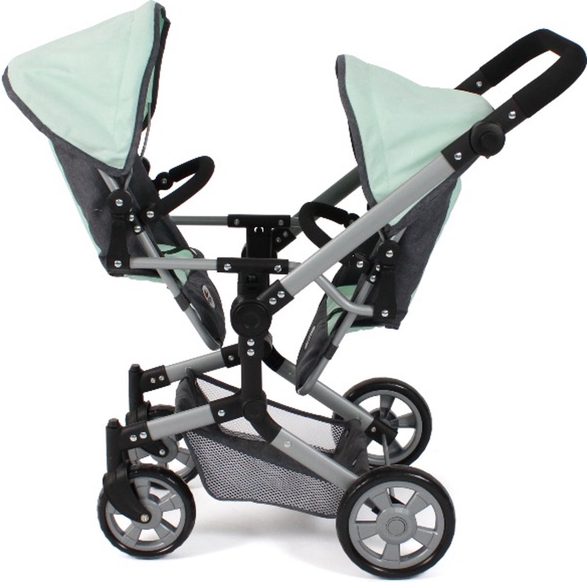 Bayer Chic 2000 - Tweeling poppenwagen Linus Duo - Melange Antraciet ...