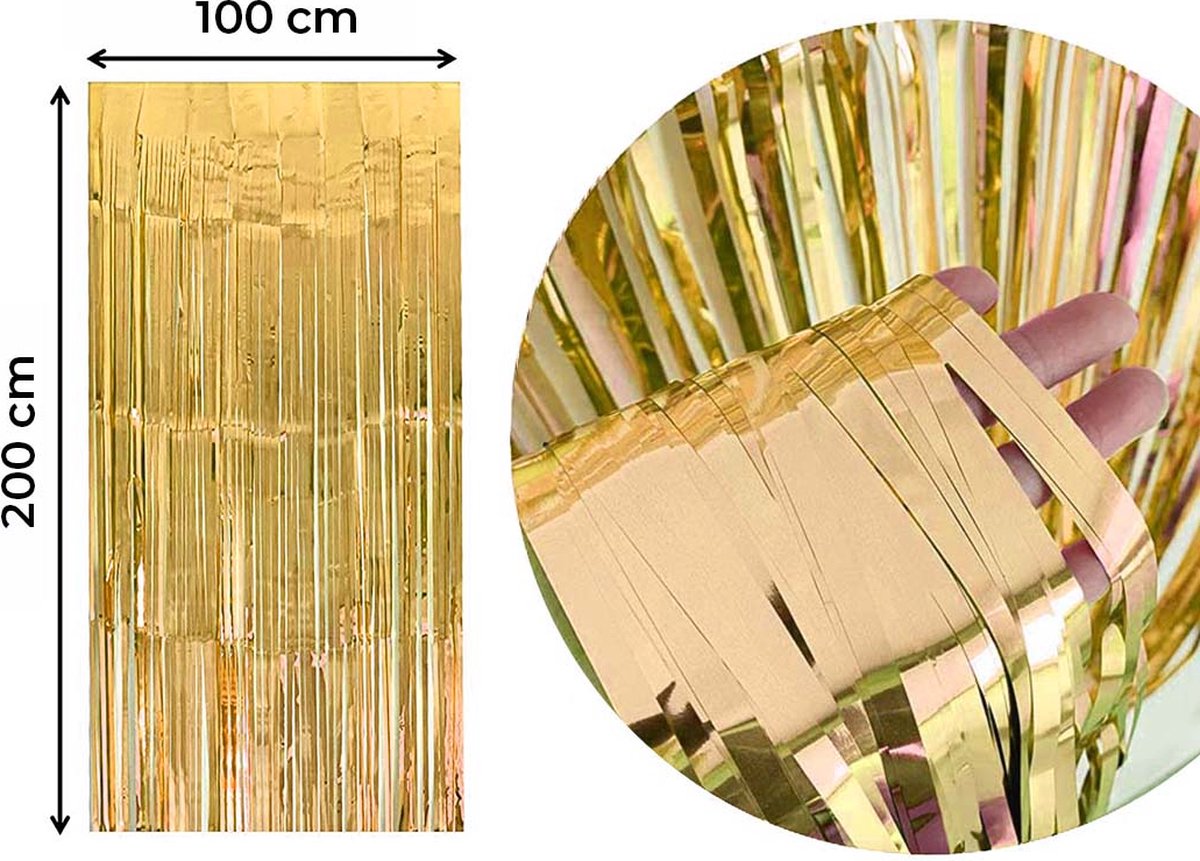 Glittergordijn – Feestgordijn – Folie Gordijn – Gouden Feest Versiering ...