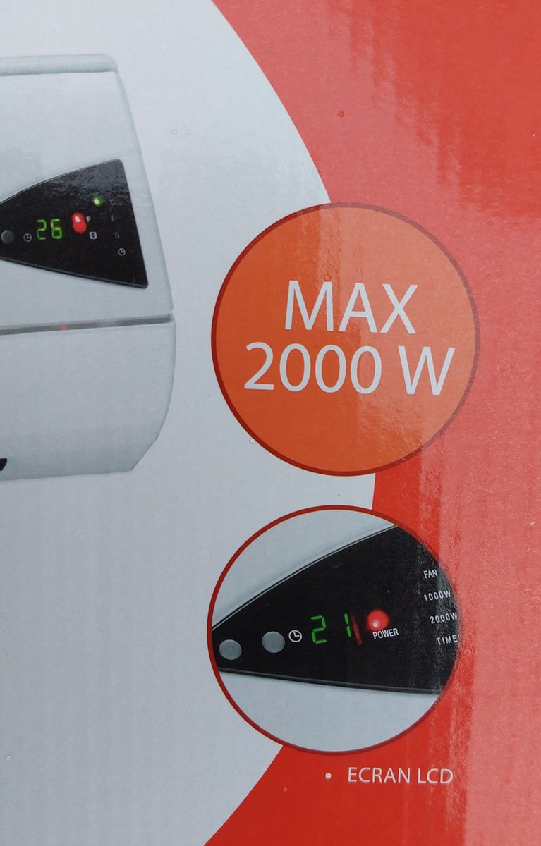 QUIGG wandverwarming | timer | LED-display | Afstandsbediening | bol