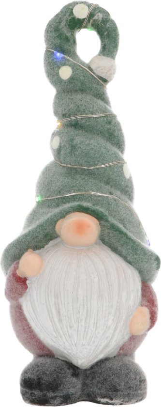 Oneiro’s luxe Gnoom met verlichte muts | Eucalyptus | 24 cm | Porselein ...