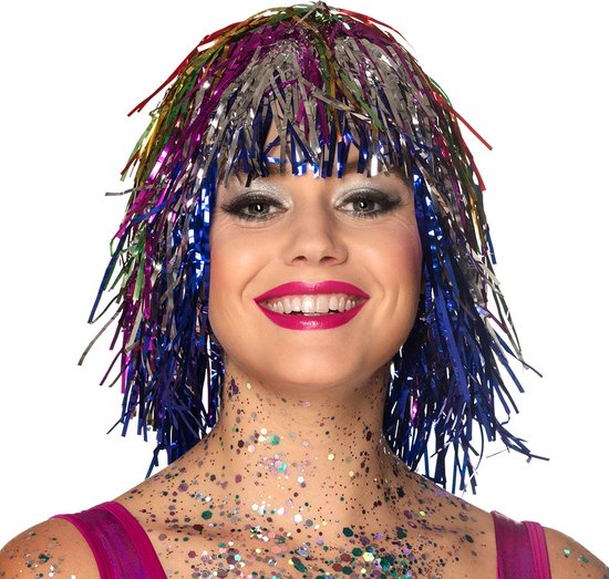 Glitter pruik Gekleurd , Carnaval, Toppers, Disco, Themafeest, Verkleed ...