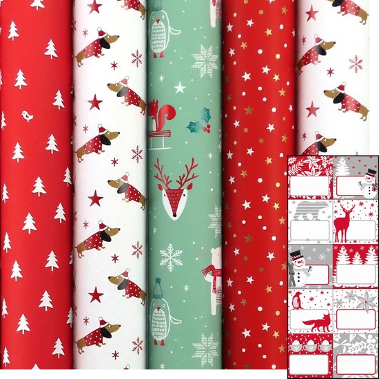 SANTAS HELPER - kerstpapier assortiment cadeaupapier inpakpapier voor ...
