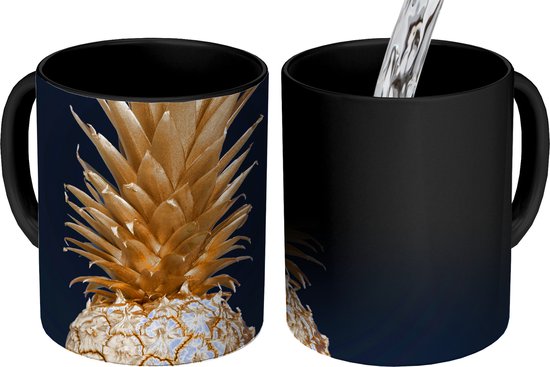 Magische Mok - Foto op Warmte Mokken - Koffiemok - Ananas - Goud - Verf ...