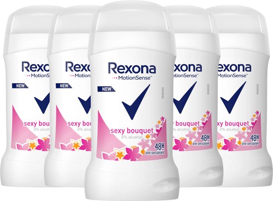 Rexona Motion Sense Sexy Bouquet Deodorant Vrouw - 5 x 40ml - Solid ...
