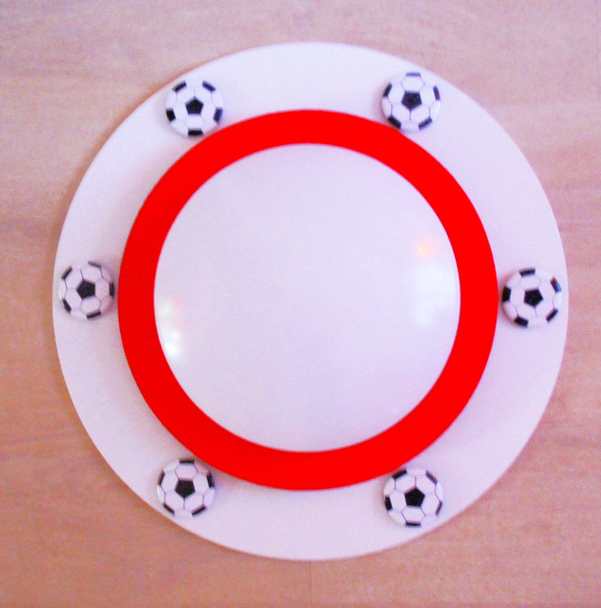 Funnylight kids voetbal lamp LED plafonniere in zwart wit met 6 ...