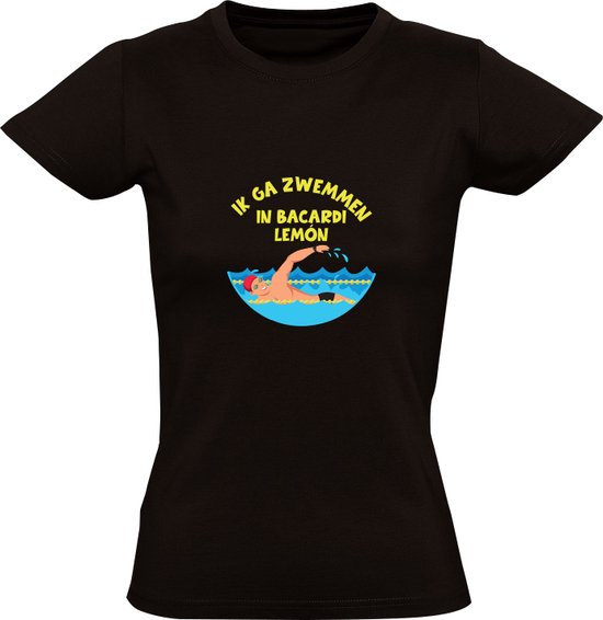 Ik ga zwemmen in Bacardi Lemon Dames t-shirt | Bacardi Limon | Mart Hoogkamer | bol.com