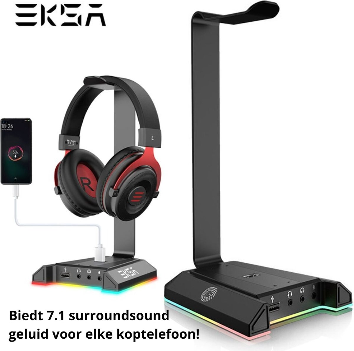 EKSA Headset Stand – Koptelefoon Houder – 7.1 Surround Sound ...