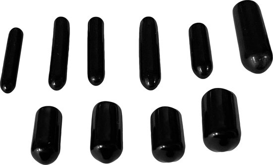 Set van 150 flexibele hulzen (omdop, huls, rond, 3.5 mm, zwart) [O-RO-3 ...