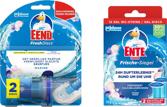 Wc eend Fresh Discs Marine + Navulling 2 x 6 Ocean Wave | bol