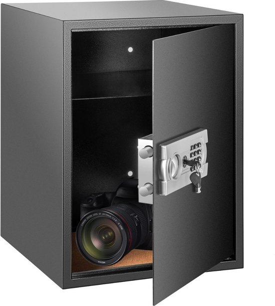 Raykon Elektronische Kluis met Cijferslot - Kluisje met Sleutel - Zwart ...