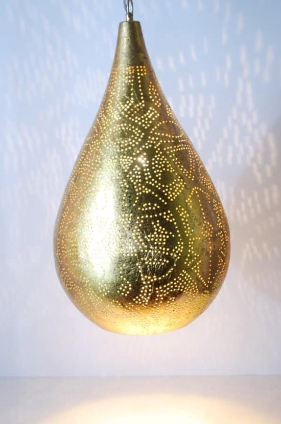 Hanglamp druppel filigrain goud | bol