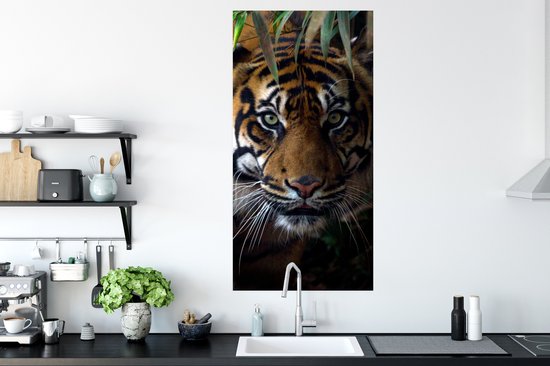Poster Tijger - Bladeren - Jungle - Dieren - Wild - 60x120 cm | bol